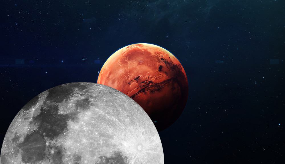 Lua e Marte ficam bem próximos no céu nesta terça-feira (3); saiba como ...