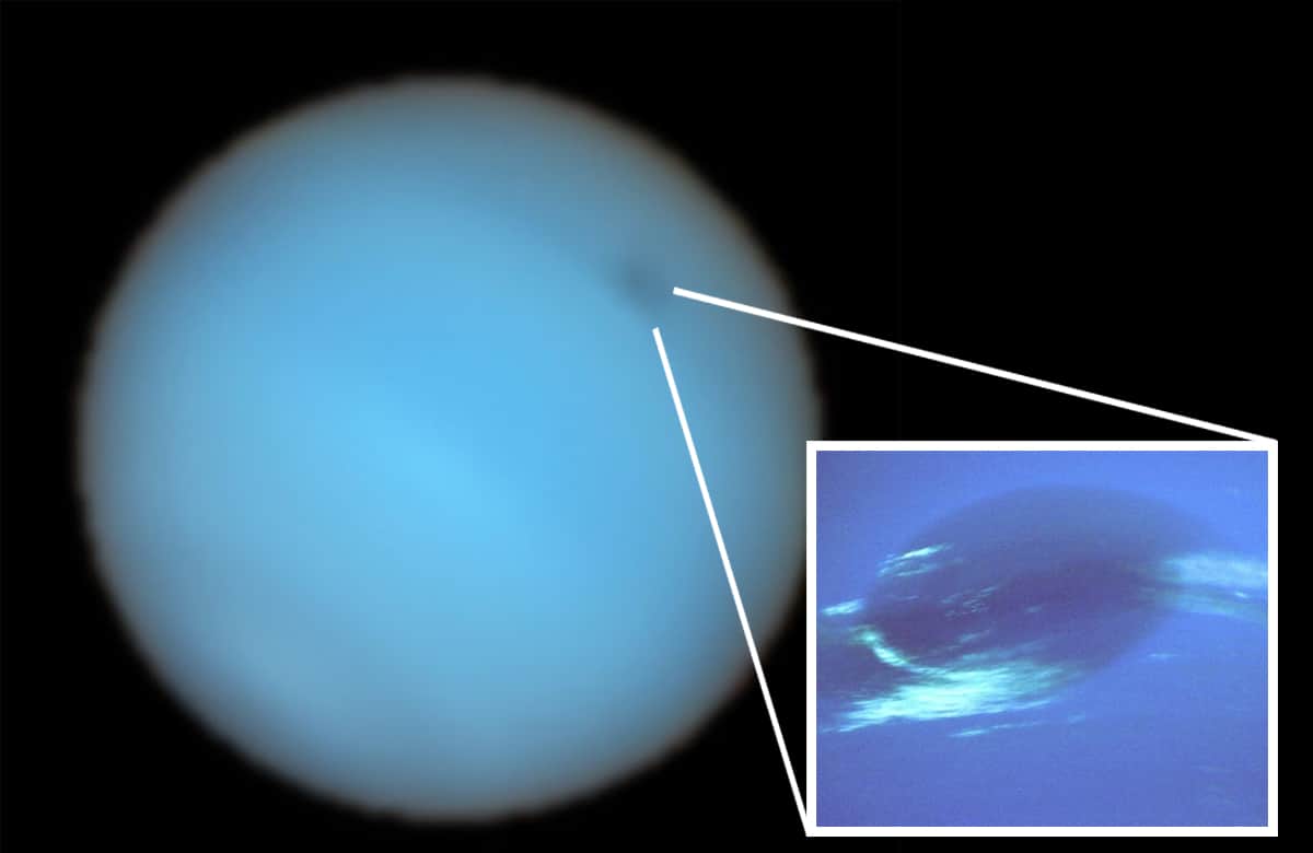 Mancha escura em Netuno é vista da Terra pela primeira vez