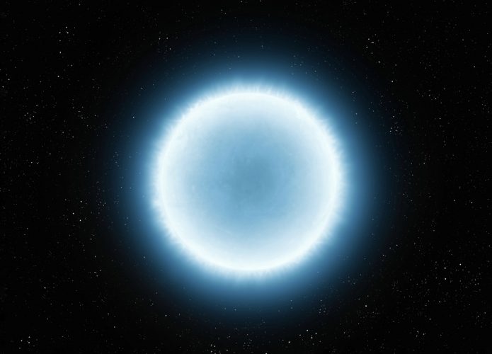 Estrela zumbi com cicatriz 'mastiga' planetas ao redor