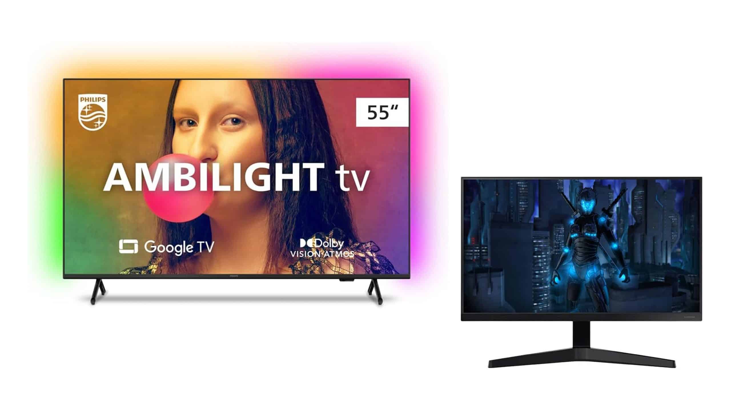 Ofertas do dia: monitores e smart TVs com descontos imperdíveis na Amazon
